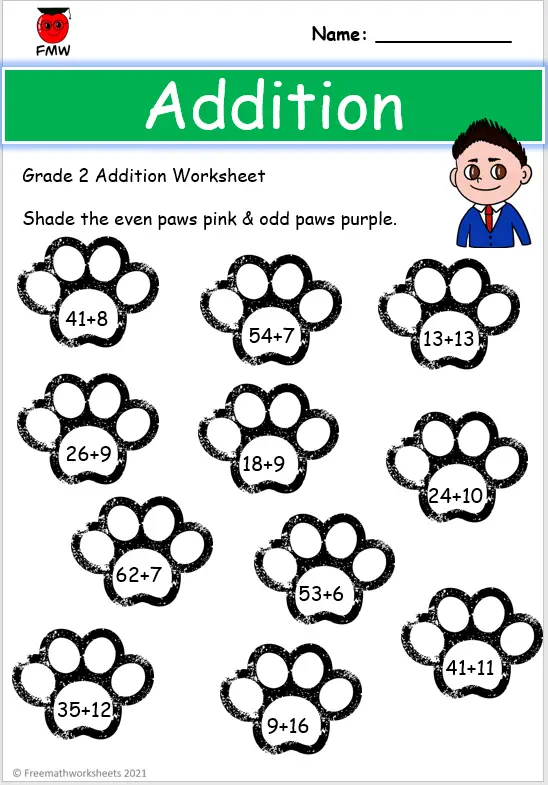 Addition Worksheets For Grade 2