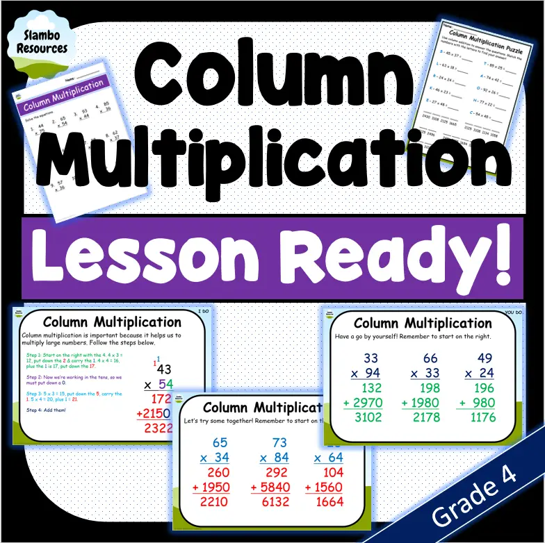 Grade 4 Column Multiplication | Lesson & Resources - FMW