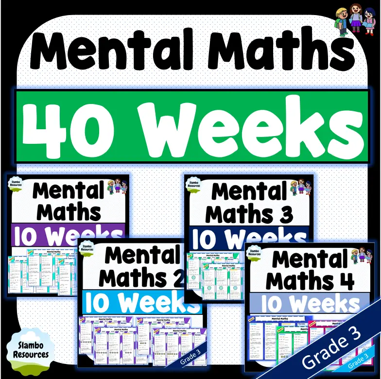 Grade 3 Mental Maths Bundle | 40 Weeks - FMW