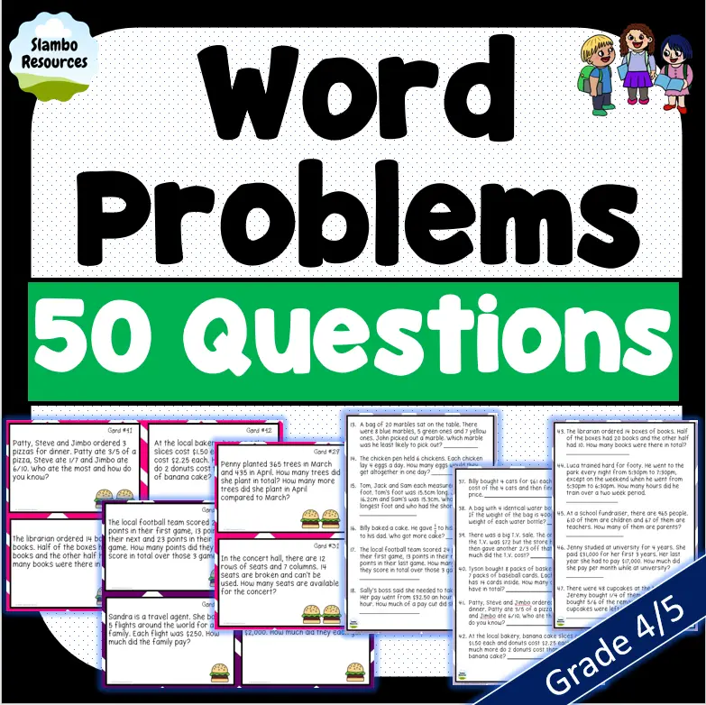 Grade 4 & 5 Word Problems - FMW