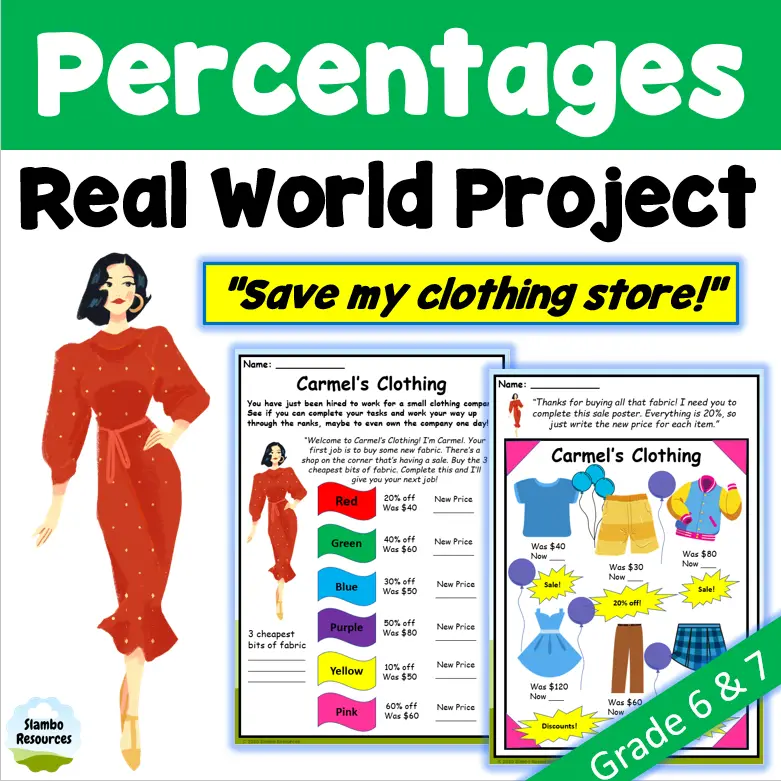 Grade 5, 6 & 7 Real World Project | Percentages - FMW