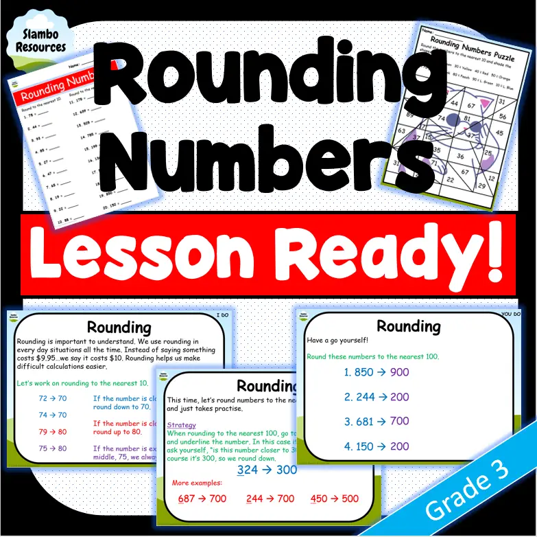 Grade 3 Rounding Numbers | Lesson with Worksheet & Puzzle - FMW