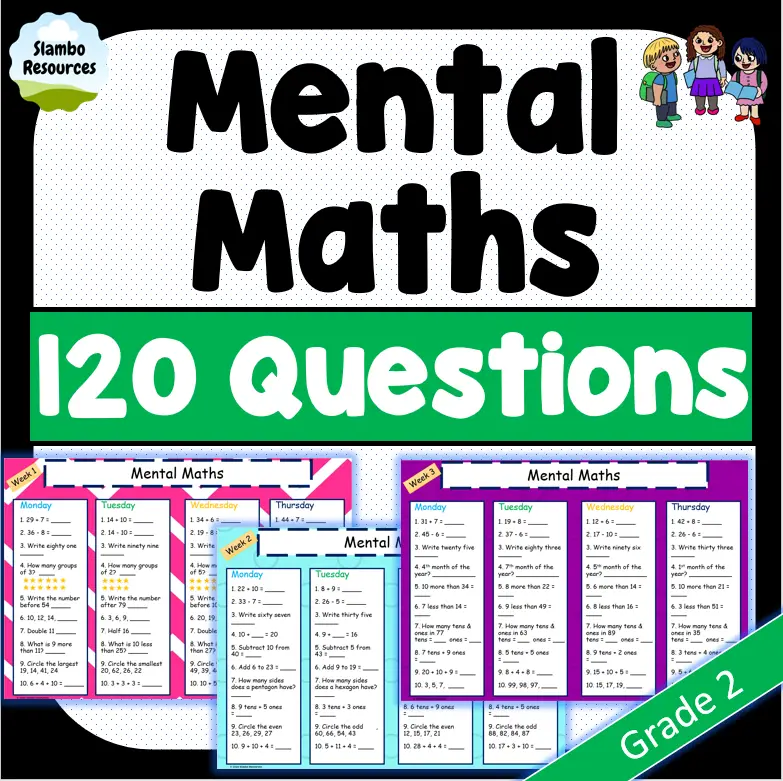 Free Mental Maths Worksheets | Grades 3-7 | Free Worksheets | Printables